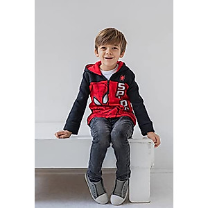 Marvel Spider-Man Big Boys Fleece Half Zip Hoodie Red/Black 10