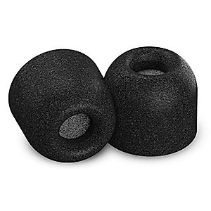 Comply Isolation Plus Memory Foam Replacement Earbud Tips for Sennheiser Momentum Earphones with Noise Reduction, WaxGuard, and Secure Fit (Large, 3 Pairs),Black