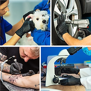 Latex Free Disposable Black Gloves Medium | 4.5 Mil Black Nitrile Gloves | 100 Count Non Latex Gloves , Powder Free | Food Grade & Safe | Medical, Lab, Kitchen, Mechanic, Cleaning, & Tattoo Gloves