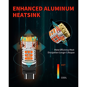 LASFIT 4257 LED Bulbs 4257NA Turn Signal Light for 2022 Maverick Lariat for 2019 2020 2021 2022 F Series Super Bright Daytime Running Light DRL Parking Light Upgrade Blinker Amber Yellow (2 pcs)