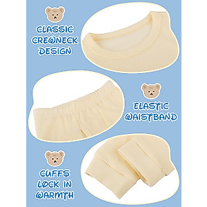 Resinta 3 Sets Boys Waffle Thermal Underwear Set Soft Winter Waffle Thermal Top and Bottom Long Johns Cotton Base Layer