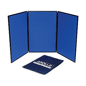 Quartet Show-IT! 3-Panel Display System, 6' x 3', Double-Sided, Blue/Gray