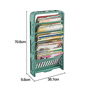 EYHLKM 5 Layers Book Storage Rack Books Magazines Newspaper Convenient Space-Saving Bookshelf
