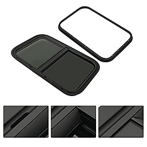 Vertical Sliding Black RV Window for Teardrop, Cargo, Horse Trailer, Marine Camper Window Replacement,15" Wide x 24" Tall