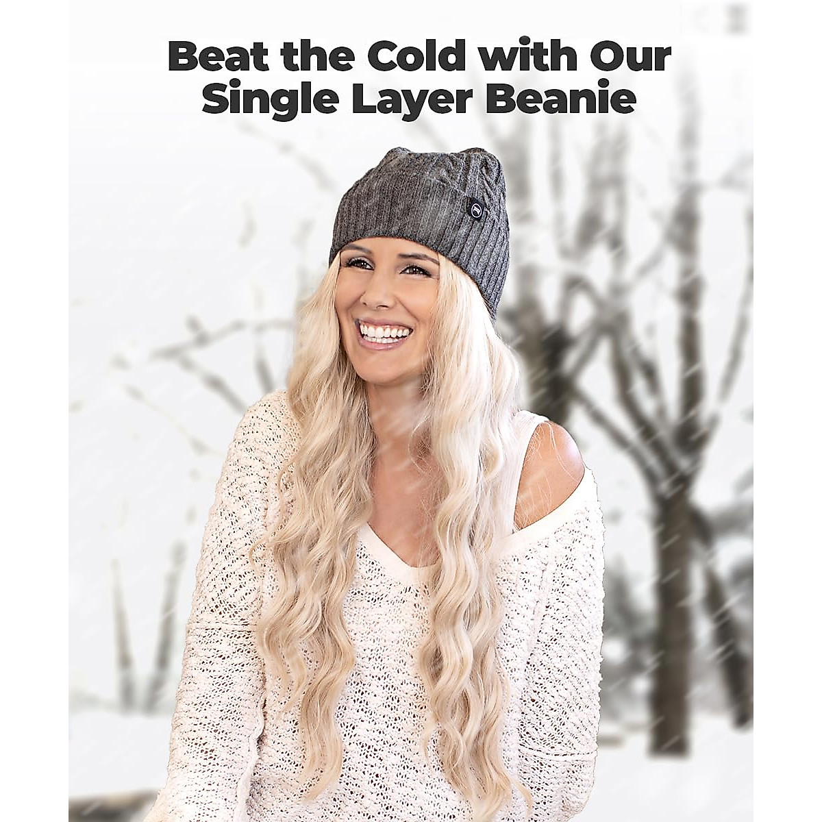 Revony Cable Knit Beanie for Women & Men - Warm, Soft, with a Delicious Cashmere Feel Ivory