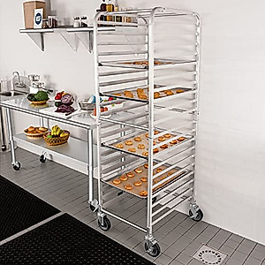 HARDURA 20 Tier Bun Pan Rack, Bakery Rack with Casters, NSF Home Commercial Kitchen, Aluminum Storage Cooling Sheet Pan Rack,20"x26"x69"H