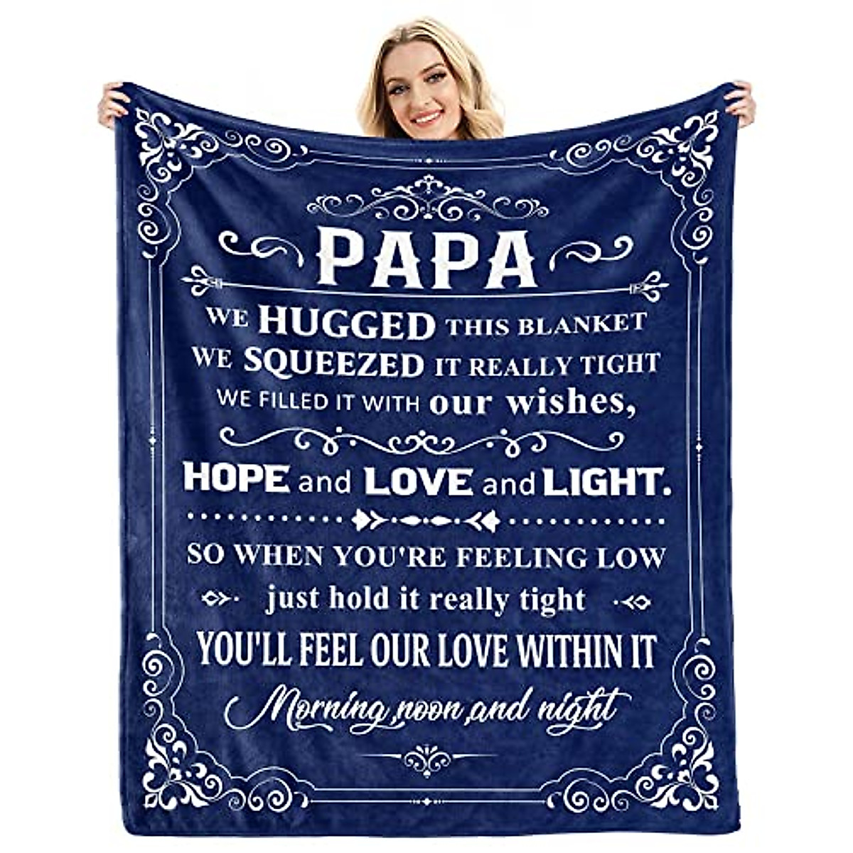 Yomaisky Gifts for Papa Grandpa from Grandchildren Birthday Gift for Grandfather Blanket Unique Fathers' Day Christmas Thanksgiving for Papa Best Grandpa Gifts Idea Papa Gifts Blanket 50X60