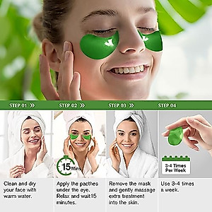 Enaskin Naturals Under Eye Patches - Green Tea Under Eye Masks for Dark Circles And Puffiness, Collagen Eye Gel Pads Moisturizing & Reducing Wrinkles, Beauty & Personal Eye Skin Care Products (30 Pairs) (Green)