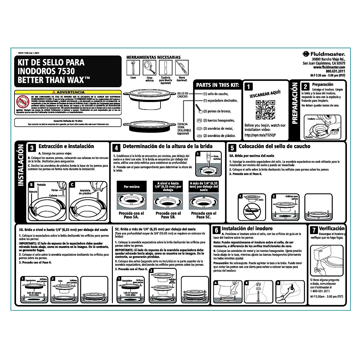 Fluidmaster 7530P8 Universal Better Than Wax Toilet Seal, Wax-Free Toilet Bowl Gasket Fits Any Drain