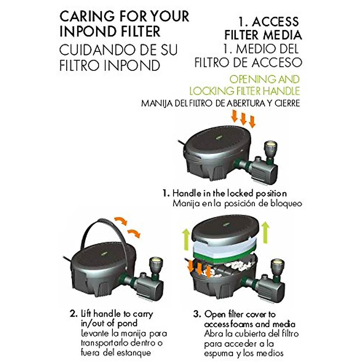 Pennington Aquagarden , Pond Filter for Ponds , Foam Filter Set , Polymer Wool Filter Pads , Pond Maintenance Kit , Suitable for Inpond 5 in 1 600 Gallon Model, White, Large (Fit 600)