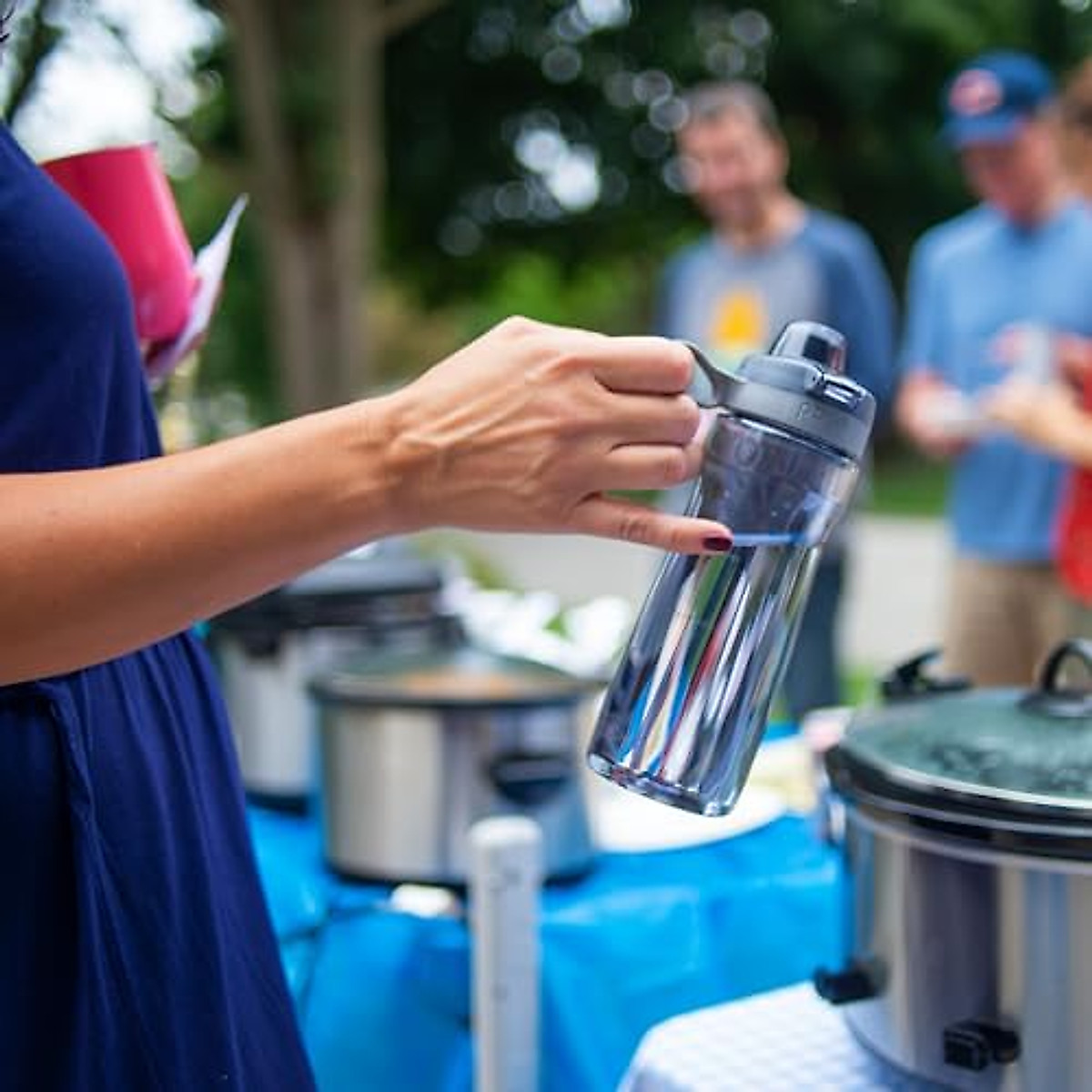 Pogo BPA-Free Tritan Plastic Water Bottle with Soft Straw Lid, 18 Oz, Grey