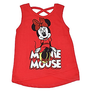 Disney Minnie Mouse Toddler Girls Tank Top and Active Retro Dolphin French Terry Shorts Red 4T