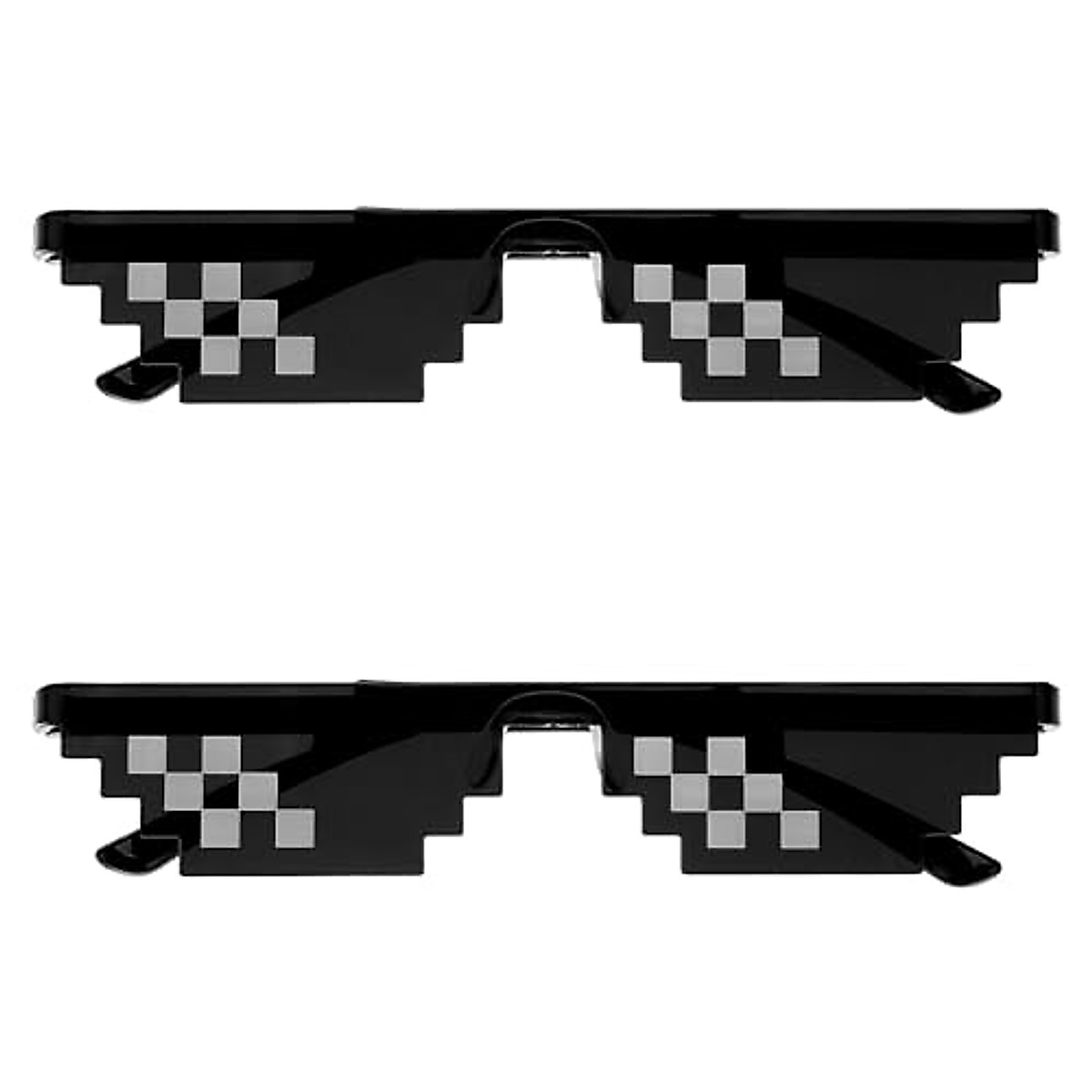 WLLHYF 2 Pack Thug Life Sunglasses Mosaic Pixel Glasses Party Dress Up Shades Funny Unisex Photo Props for Women Men Kid