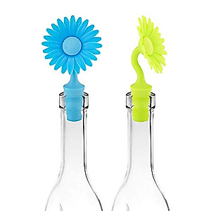 Southern Homewares Flower Bottle Stoppers - 4 Pack - Made of Silicone