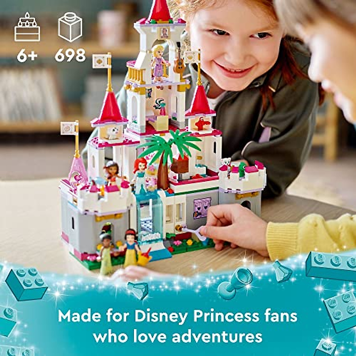 LEGO Disney Princess Ultimate Adventure Castle Building Toy 43205, Kids Can Build a Toy Disney Castle, Disney Gift Idea for Boys Girls with 5 Disney Princess Mini-Dolls, Ariel, Rapunzel and Snow White