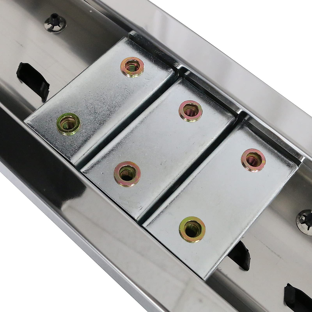 IKON MOTORSPORTS, Running Boards Compatible With 2015-2023 Ford F150 SuperCrew Cab, V Style Silver Steel Side Step Bar Nerf Bar