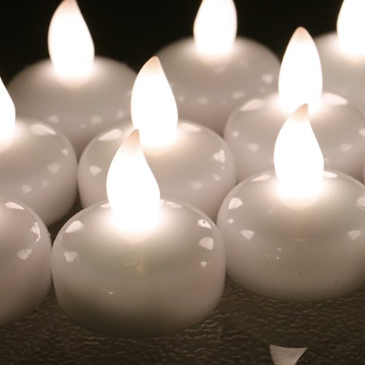 IMAGE Floating Candles, Flameless Floating LED Tea Lights 12 Pack Waterproof Tealight Candles for Wedding Party Spa Home Indoor Outdoor Decor-Warm White