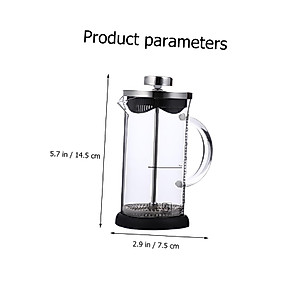 GRIRIW 1pc Coffee Press Stainless Coffee Maker Teapot for Coffee Espresso Portable Coffee Maker Travel Tea Kettle Manual Coffee Maker Coffee Teapot Coffee Pot Glass