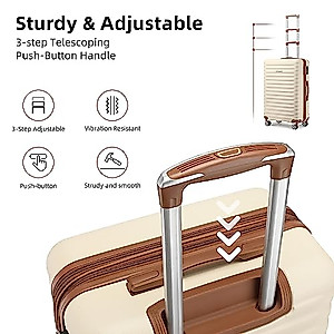 LARVENDER Luggage Sets 4 Piece, Expandable(Only 24"&28") ABS Suitcase with 360° Spinner Wheels, Durable Luggage Sets Clearance Carry On Luggage Suitcase Set For Women Men, White