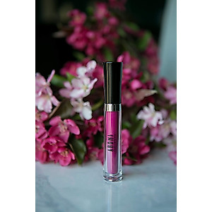 Aromi Matte Liquid Lipstick | Long-Lasting, Smudge Proof, Purple Magenta Lip Color, Waterproof, Pink Raspberry, Paraben, Phthalate, + Gluten Free (Forbidden Fuchsia)