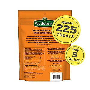 Pet Botanics High Protein Jerky Bites Training Rewards, Low Calorie Dog Treats Made in The USA, Chicken Recipe 12 Oz.