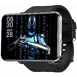 HAZZLER 2.86" DM100 LEM T Upgraded Big Screen 4G Smartwatch with Android 7.1, 8MP Camera 2880 mAh Battery. GPS Fitness & Face Unlock. 3GB RAM + 32 GB Storage (Silver)