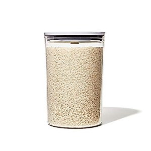 OXO Good Grips Round POP Container – Large (5.2 Qt) for flour, sugar, cereal and more | Airtight Food Storage | BPA Free | Dishwasher Safe | Clear Body