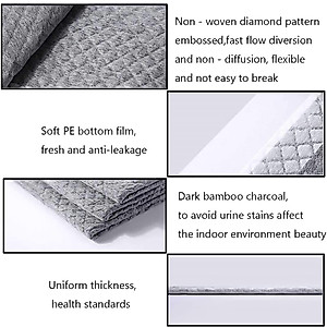 kathson Rabbit Pee Pads Disposable Cage Liners 40PCS All Absorb Black Carbon Odor Control Bunny Training Accessories with Quick-Dry Surface for Puppy Guinea Pig Kitten Hedgehog Small Animals