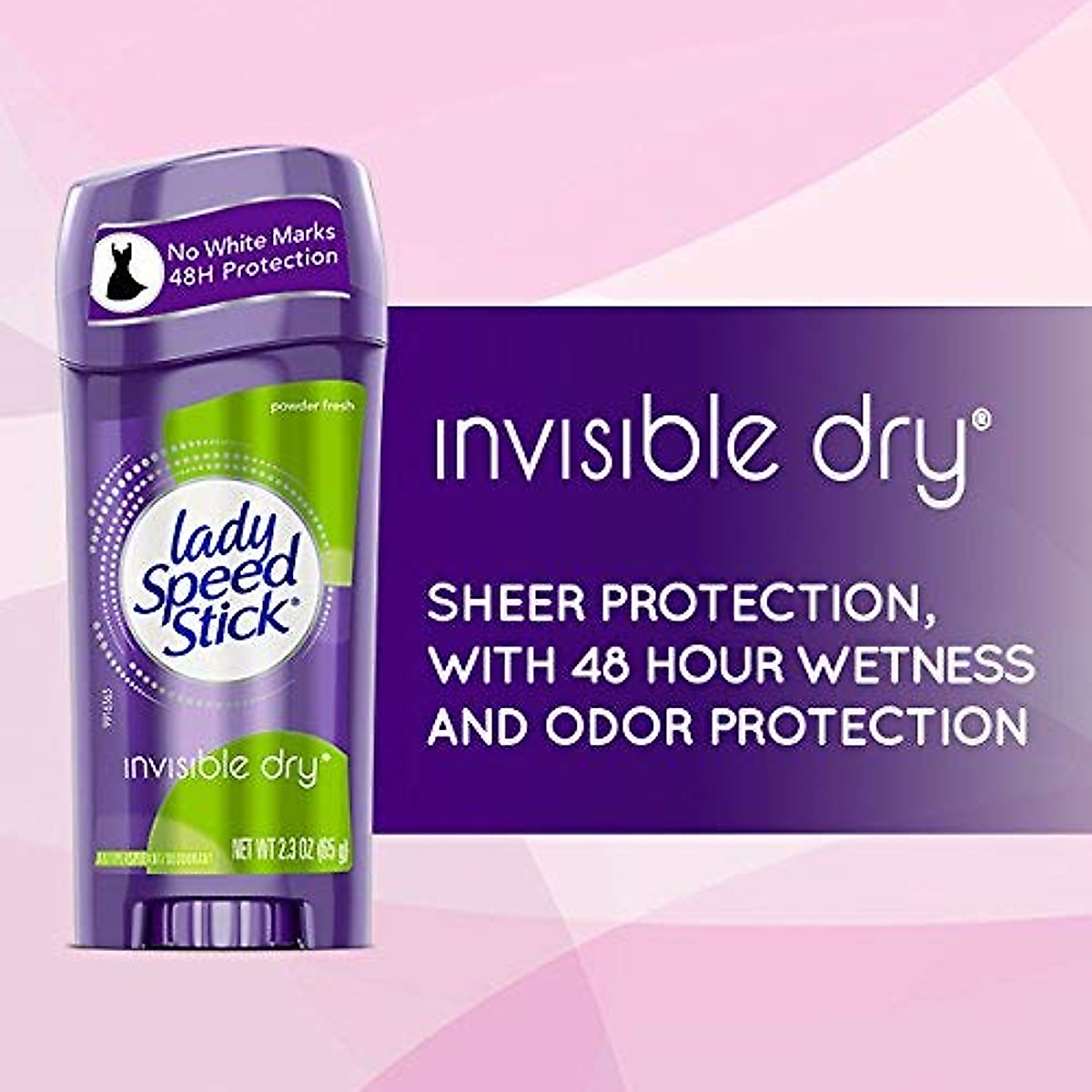 Lady Speed Stick Invisible Dry Antiperspirant & Deodorant, Powder Fresh, 1.4 Ounce (Pack of 4)