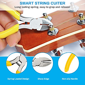 Number-one Guitar Repair Tool Kit 26Pcs Guitar Maintenance Kit with Wire Plier String Organizer Fingerboard Protector Hex Wrenches Files String Action Ruler Spanner Wrench for Guitar Ukulele Banjo