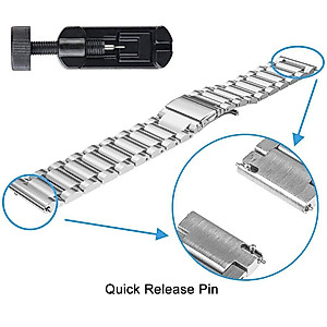 200Pcs Blueshaw Compatible for Movado 2.0 Smartwatch Band, Quick Release Stainless Steel Metal Replacement Straps for Movado Connect 2.0 Smartwatch 40mm (Silver)