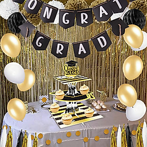 2023 Graduation Cupcake Stand for Graduation Party Decorations Supplies 3 Tier Class of 2023 Cardboard Dessert Stand for 24 Cupcake Toppers Picks
