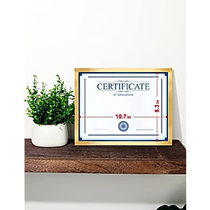 Annecy 8.5x11 Picture Frames (4 Pack, Gold), Composite Wood Photo Frame 8.5x11 for Wall or Table Display, Classic Simple Home Office Decor