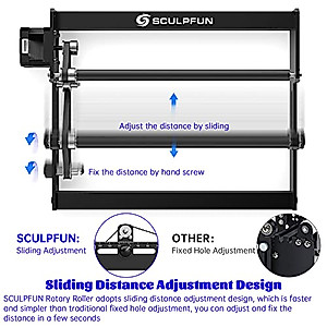 SCULPFUN Laser Rotary Roller, Laser Engraver Y-axis Rotary Module, 360° Laser Rotary Attachment for Engraving Cylindrical Objects Cans, Compatible with Most Laser Engraving Machines on The Market