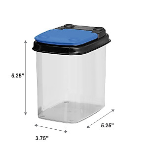 Multi-Purpose Hardware Storage Bins - Buddeez Bits and Bolts Small Storage Containers, Hardware Organizers, Clear Containers With Blue Stackable Lids, Bolt and Screw Organizer (1 Quart - 12 Pack)