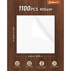 Baklicious Hamburger Patty Paper – 1100Pcs of 5.5"x5.5" Non-Stick Patty Paper Squares – Craft Perfect Burgers! Elevate Your Game with Seamless Separation & Versatile Use in Oven, Microwave,Freezer!