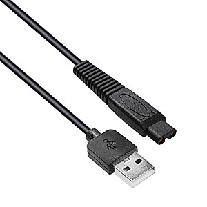 Charger Cord Replacement for Hatteker Shaver Electric, Micro Touch Solo Trimmer Razor, Pitbull Skull Shaver, Charging Cable with Brush (2-Pack)
