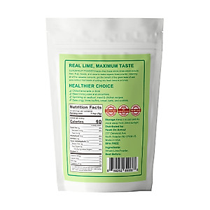 ORGFUN Original Lime Powder, Whole Lime Juice Freeze Dried Powder, Fresh Squeezed Lime Juice Prefer for Cocktails, Drinks, Smoothies, and Cooking 7.06 Oz