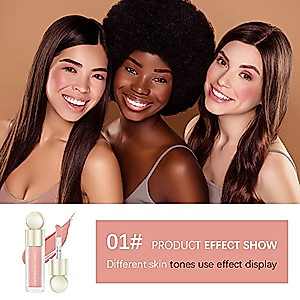 Liquid Blush, Face Cream Blush Makeup Weightless, Long-Lasting, Natural-Looking, Skin Tint Blush Makeup for Soft, Healthy Flush (#01BLISS)