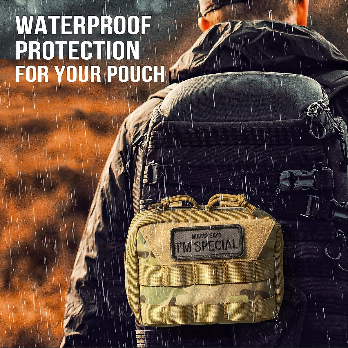 OneTigris Molle Pouch, Tactical Admin Pouch Belt EDC Tool Organizer Zippered Utility Waist Pack 7.5"x5"x2"(Camocolor)