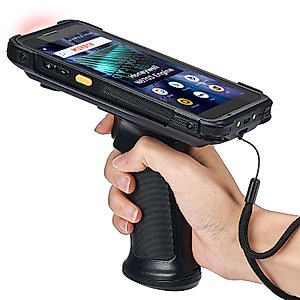 MUNBYN 2024 Android Barcode Scanner with Pistol Grip, Equip with Honeywell N6703 Scanner Engine, 5.5" Screen, Android 11 Wireless Mobile Computer Handheld, 4+64GB, Inventory Scanner with Software