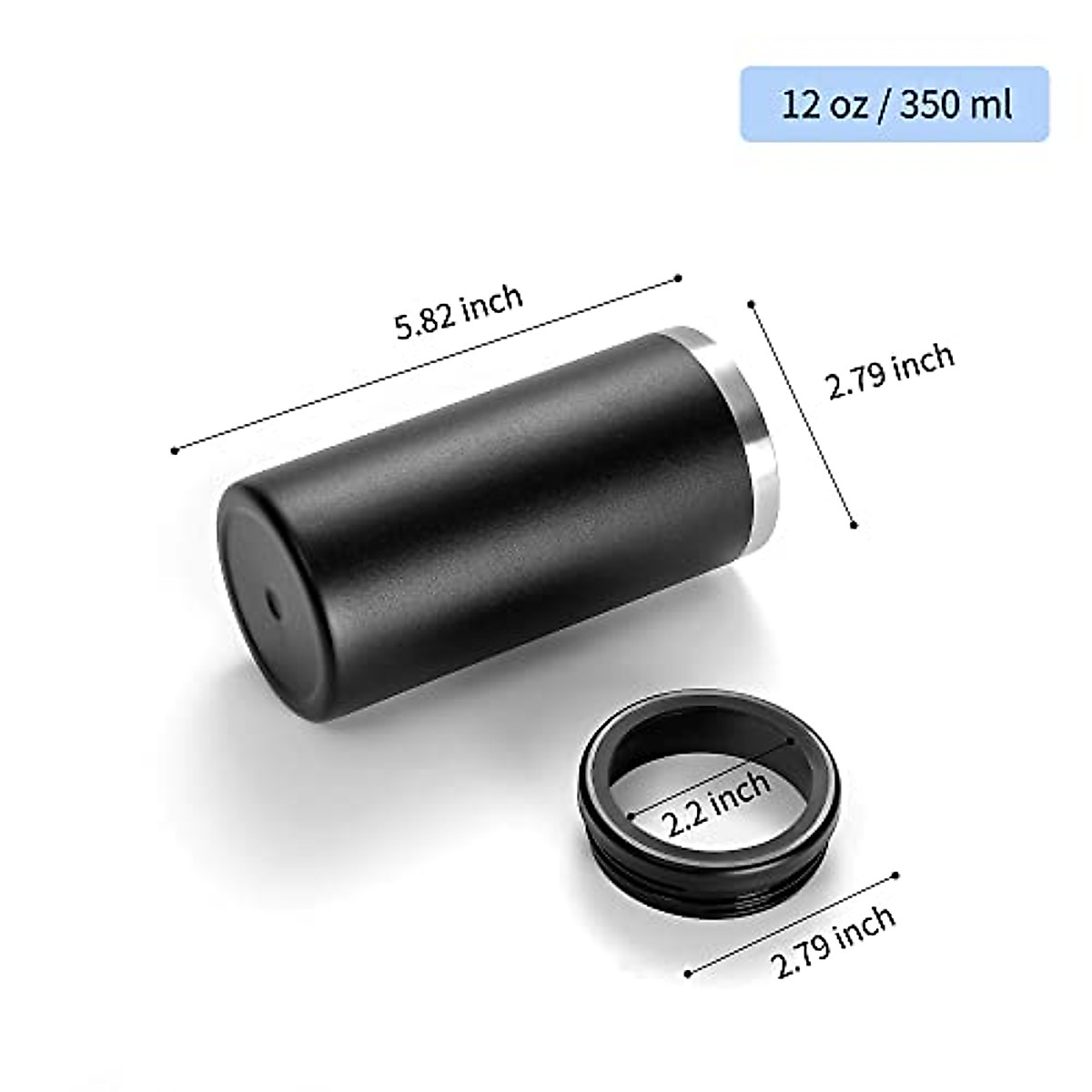 Craft Express Skinny Can Cooler Tumbler Bulk- Double Wall Vacuum Insulated Can Holder for 12 OZ Slim Beer Can - Engraved Stainless Steel Powder Coated Can Cooler Insulator for Xtool - Black 4 Pack