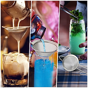 Aieve Fine Mesh Strainer, Tea Strainer Stainless Steel Sieve Bar Strainers Tea Filter Small Strainers Fine Mesh Cocktail Strainer(2 Pack)