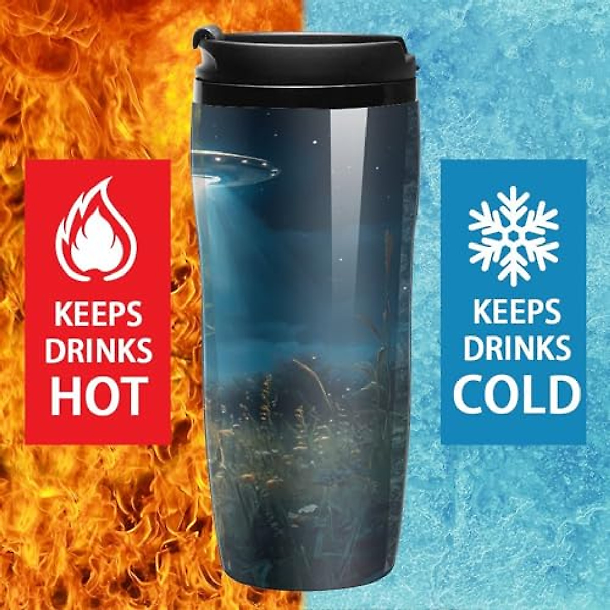 Funny Cat Travel Coffee Mug Reusable Coffee Cup Tumbler with Lid for Outdoor 350ml