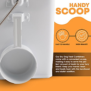 NewSky Dog Treat Container | Dog Treat Jar Set of 2 with Airtight Wooden Lid | Dog Treat Canister and Storage 7.8x6.2 & 7.3x5.5 | Dog Cookie Jar for kitchen Counter - Pet Treat Container – White