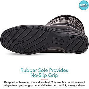 totes Women's Nicole Snow Boots, Black Wide Calf, 10