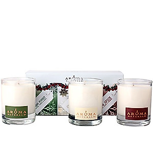Aroma Naturals Holiday Soy Essential Oil Candle Gift Set