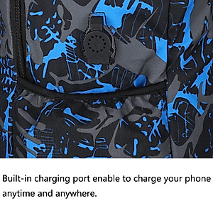 FLYMEI Cool Backpack with USB Charging Port, Luminous Backpack for Teens Bookbags for School, Large Laptop Backpack for Work