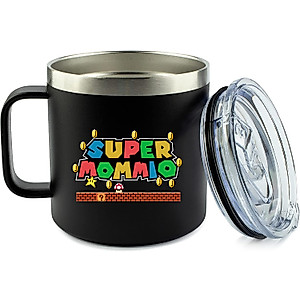 YACO STORE 14oz Mug- Super Mommio | Gifts for Mom for Christmas Mom Birthday Gift - Mom Gifts from Daughter Son - Birthday Gifts for Mom - Mom To Be Gifts - Best Mom Ever Gifts -New Mom Gifts