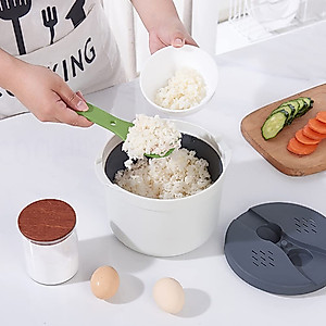 Microwave Rice Cooker, 2L Microwave Rice Steamer Pasta Cooker, Food Grade PP Microwave Rice Cooker, Strainer and Steamer Pot Set,4PCS(COLOR:green)